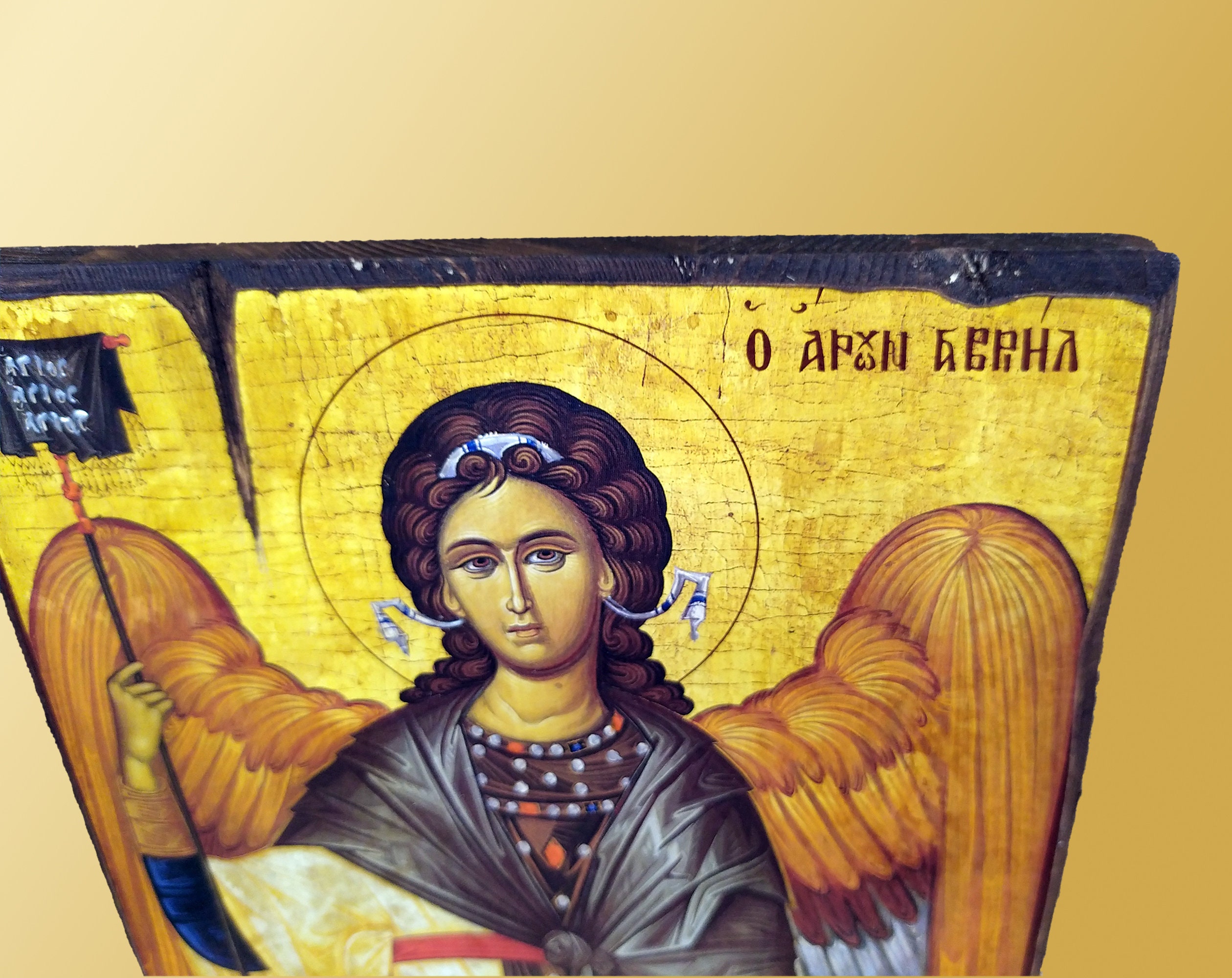 Archangel Gabriel Icon, SMALL 10x14cm-3.94x5.51in Byzantine, Greek ...