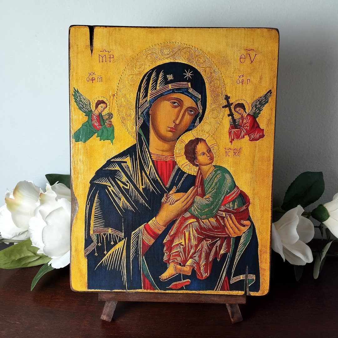 Our Lady of Perpetual Help, Virgin Mary of Passion Icon LARGE 19x26cm-7 ...