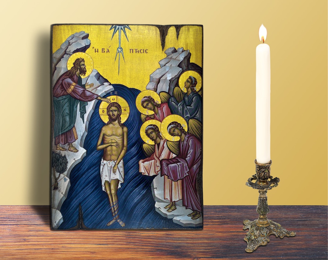 Theophany Icon, Baptism of Christ, LARGE Icon 19x26cm-7.48x10.24in ...