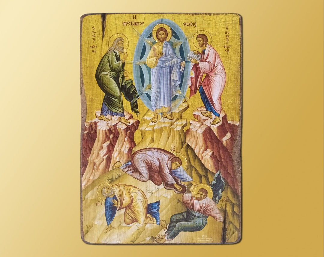 Transfiguration of Jesus Icon Large Size 19x26cm-7.48x10.24in Byzantine ...