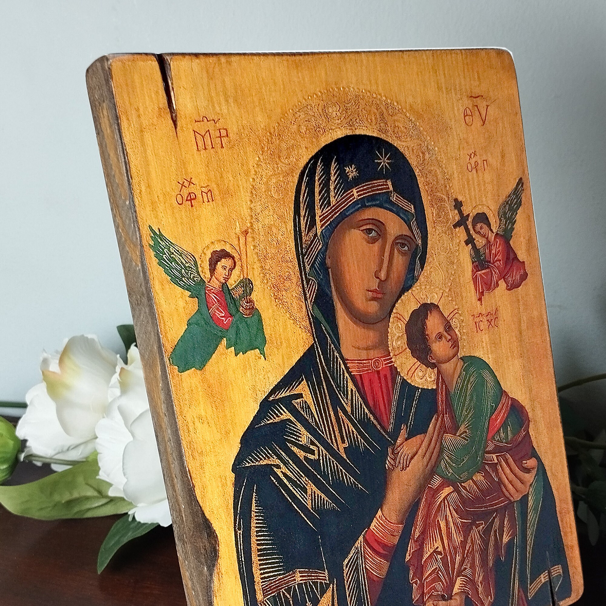 Our Lady of Perpetual Help, Virgin Mary of Passion Icon LARGE 19x26cm-7 ...