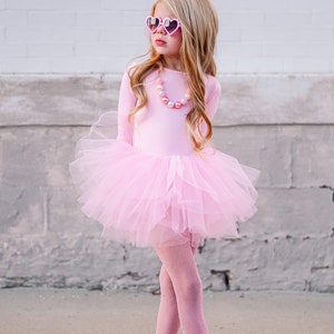 Pink Long Sleeve Leotard Tutu Birthday Tutu Dance Ballet Tutu