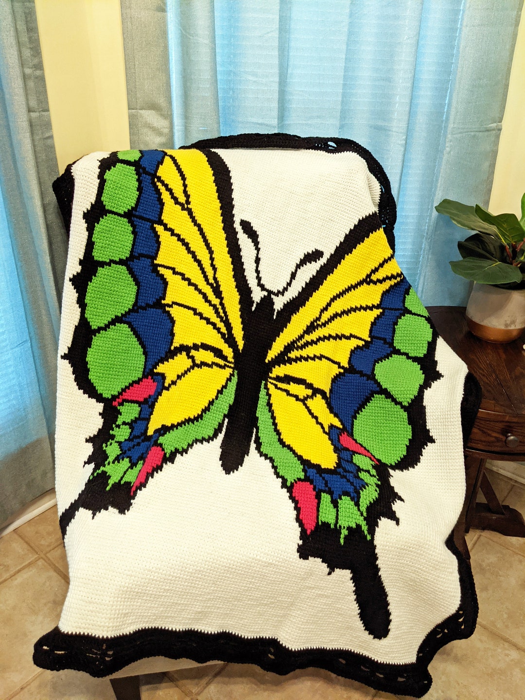 Butterfly Afghan New Handmade Crochet Afghan Blanket - Etsy