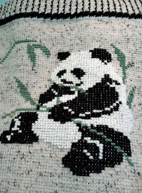 Panda Afghan New Handmade Crochet and Cross Stitch Afghan - Etsy