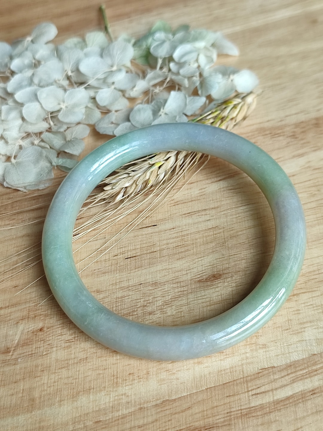 Type A Jadeite 58.1mm Yellowish Green Jadeite Bangle - Etsy