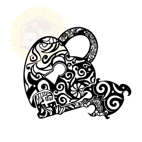 Lock and Key Decal Lock and Key Mandala Sticker Lock Decal - Etsy