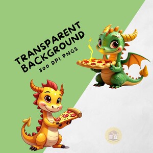 Dragon Clipart,pizza Dragon Png, Cute Dragon Illustration,cute Fantasy ...