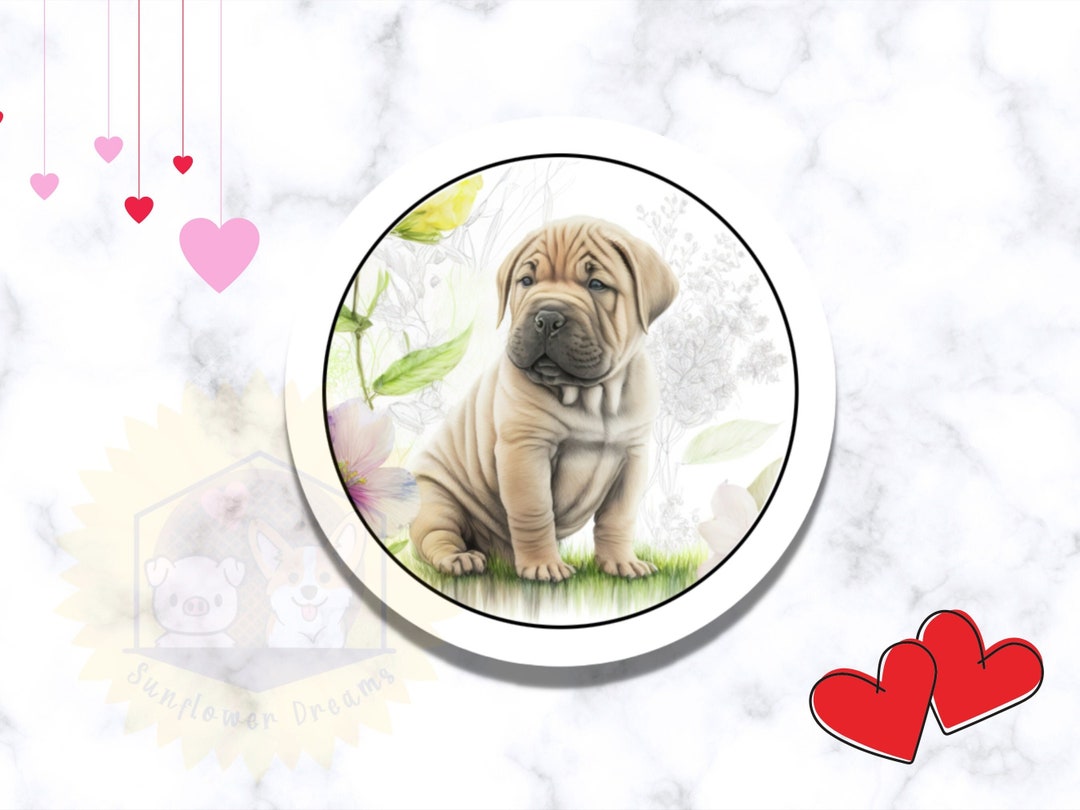 Shar-pei Stickers, Shar-pei Mail Sticker, Shar-pei Card Sticker, Cute ...