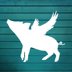 Pig Decal, Winged Pig Vinyl Decal, Flying Pig Sticker, Truck Window ...
