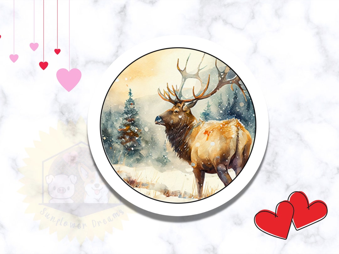 Elk Stickers, Elk Mail Stickers, Elk Card Stickers, Elk Card Labels ...