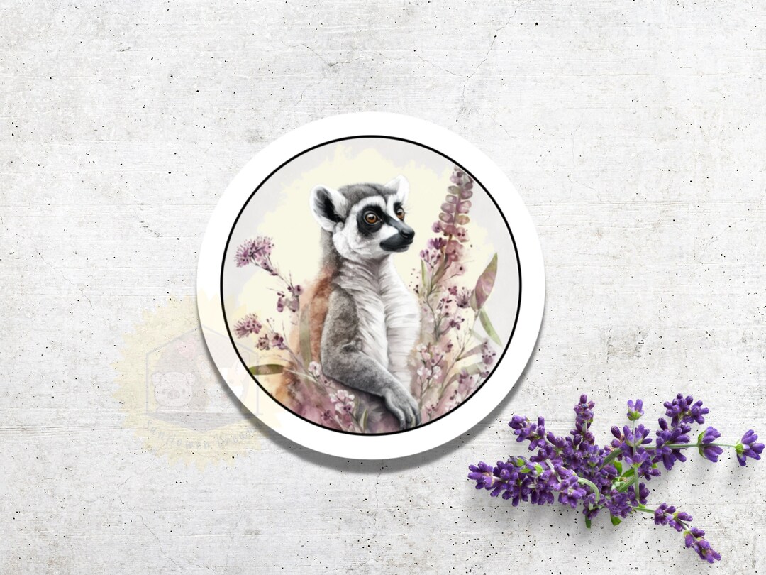 Lemur Stickers, Lemur Card Labels, Lemur Envelope Stickers, Ring Tailed ...