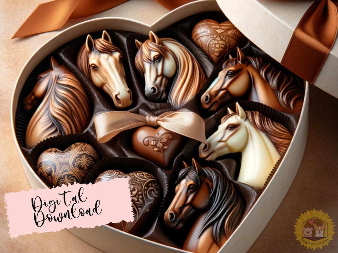 Horse Illustration, Horse Shaped Digital Chocolates, Cute Horse ...