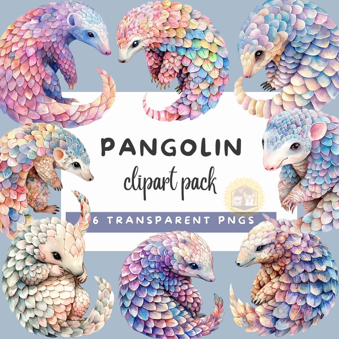 Pastel Pangolin Clipart, Pangolin Png, Cute Pangolin Illustration, Cute ...