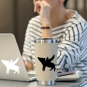 Pig Decal, Winged Pig Vinyl Decal, Flying Pig Sticker, Truck Window ...