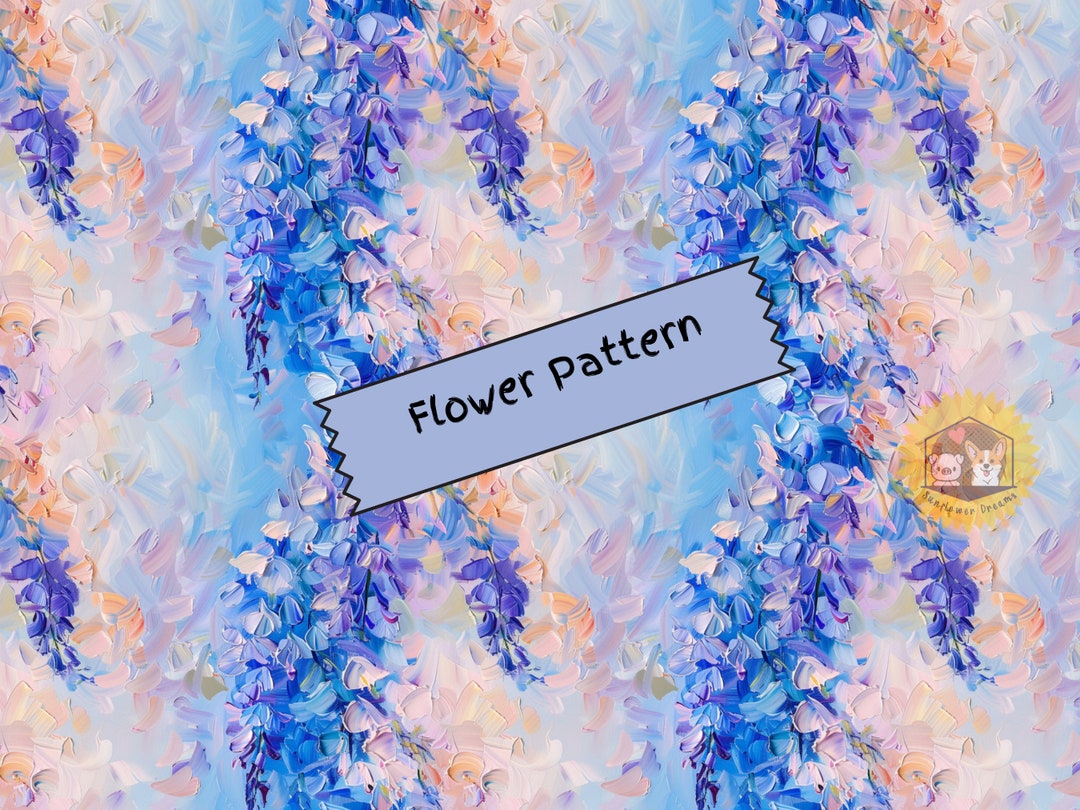 Wisteria Flower Pattern, Oil Painting Style (digital Paper) - Etsy