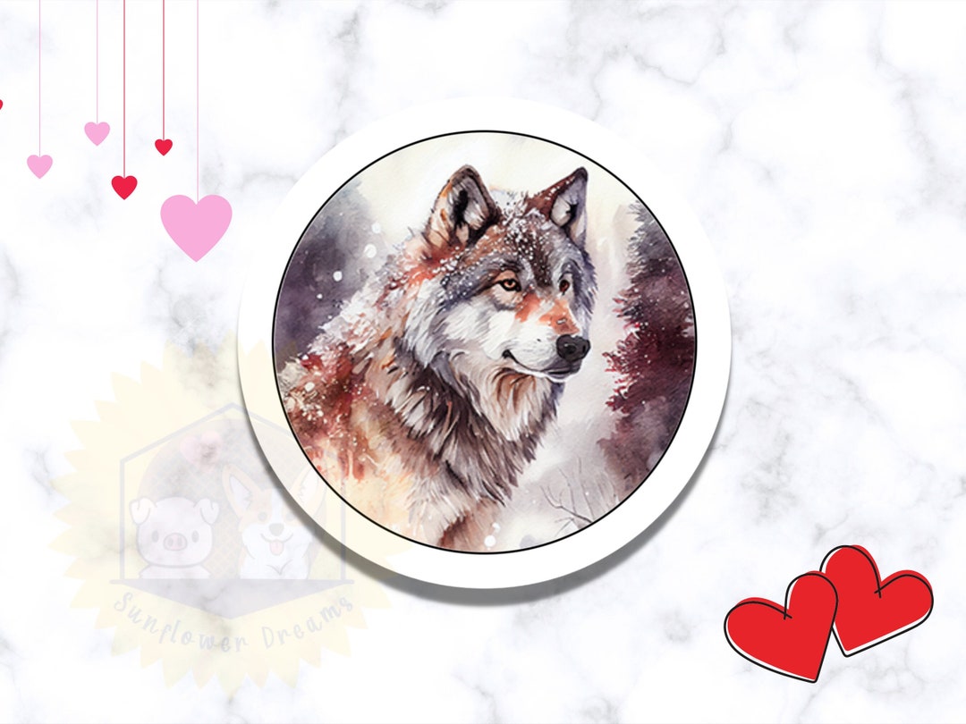 Wolf Stickers, Wolf Mail Stickers, Wolf Card Stickers, Wolf Card Labels ...