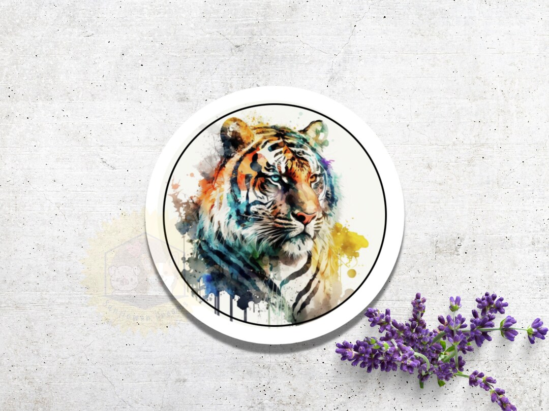 Watercolor Tiger Stickers, Tiger Mail Stickers, Tiger Stationary ...