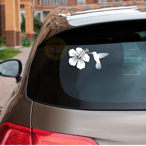 Hummingbird Vinyl Decal, Hummingbird Hibiscus Decal, Hummingbird Decal ...