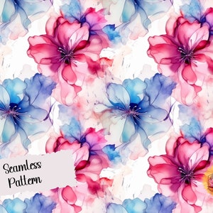 Ombre Flower Pattern, Flower Seamless Pattern, Digital Art, Flower Card ...