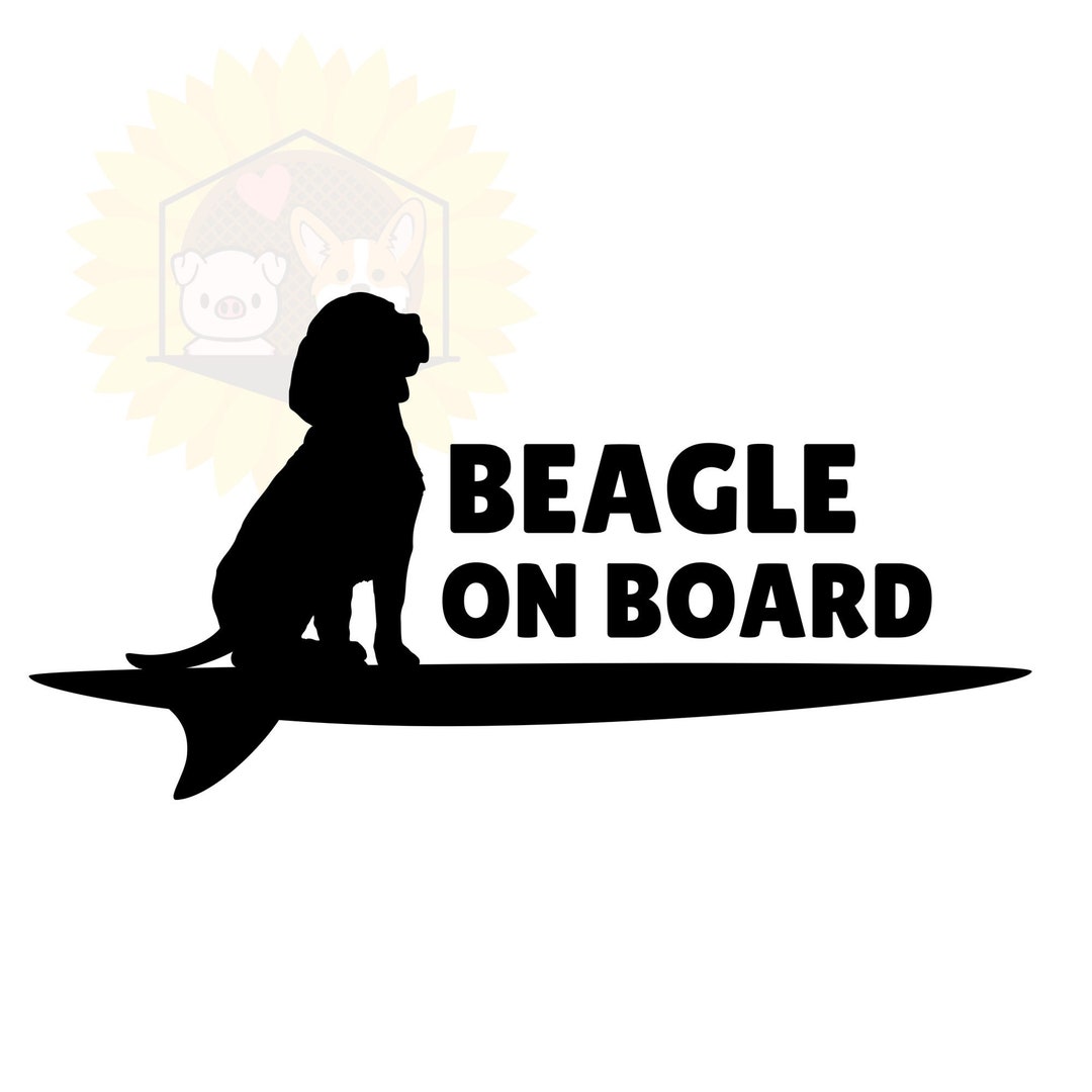 Beagle Decal, Beagle on Board Decal, Beagle Lover Gift, Dog Lover Gift ...