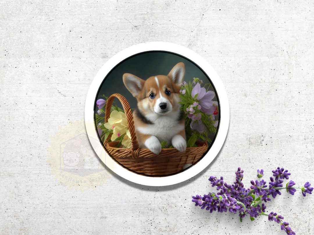 Spring Puppies Stickers, Puppy Mail Stickers, Dog Card Stickers, Cute ...
