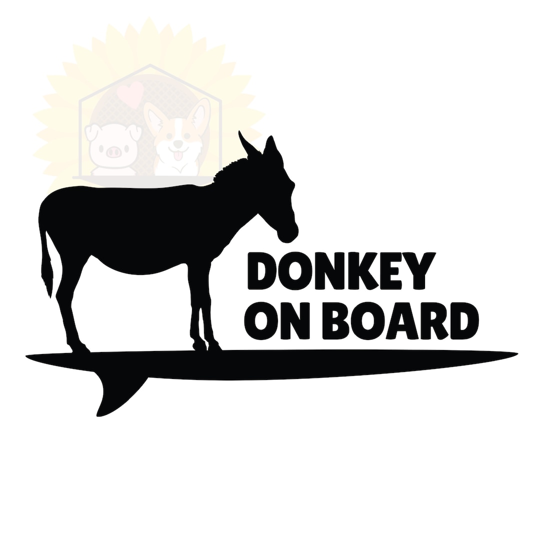 Donkey on Board Decal: Animal Car/laptop Sticker - Etsy