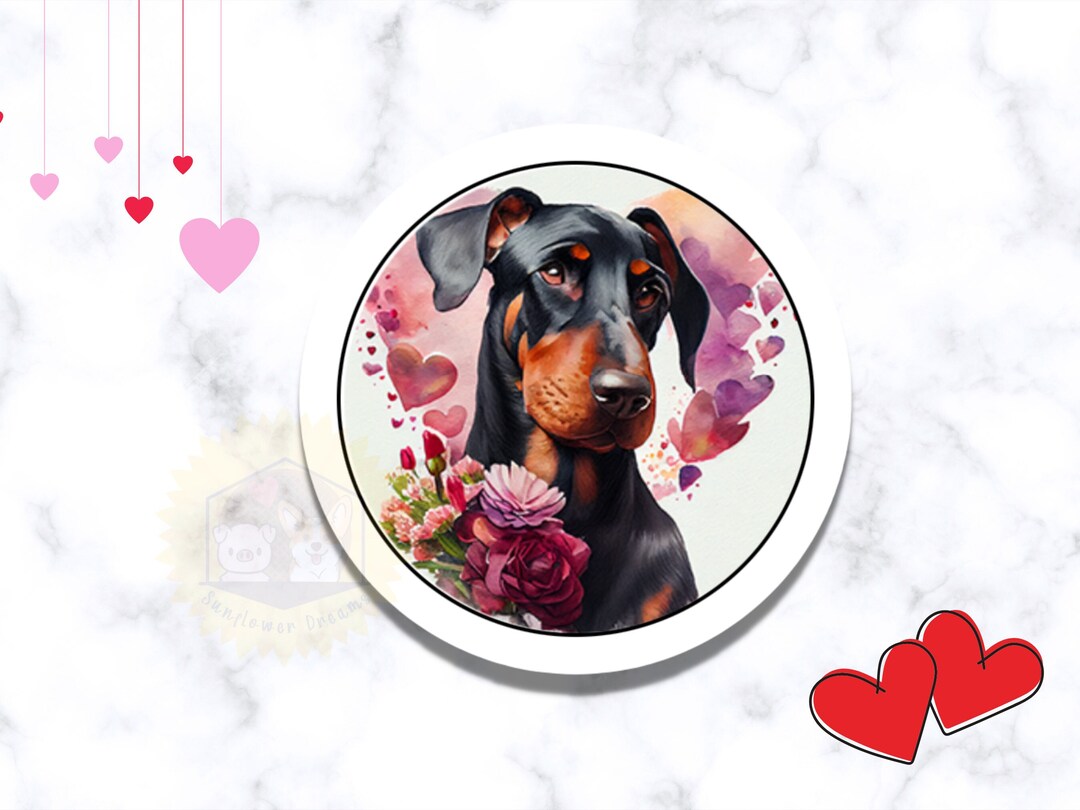 Doberman Stickers, Doberman Mail Sticker, Doberman Card Sticker, Cute ...