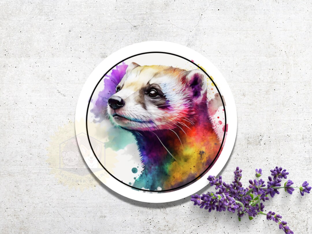 Watercolor Ferret Stickers, Ferret Mail Stickers, Ferret Stationary ...