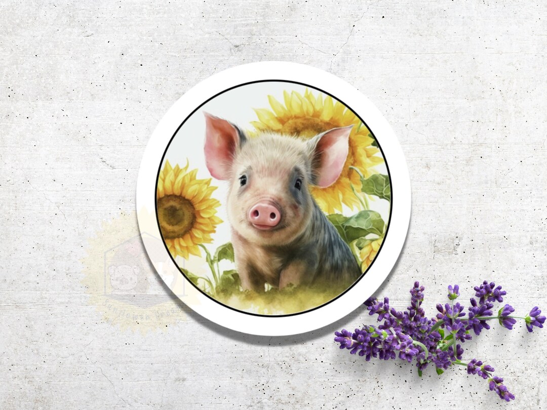 Pig Stickers, Watercolor Pig Stickers, Pig Card Labels, Pig Envelope ...