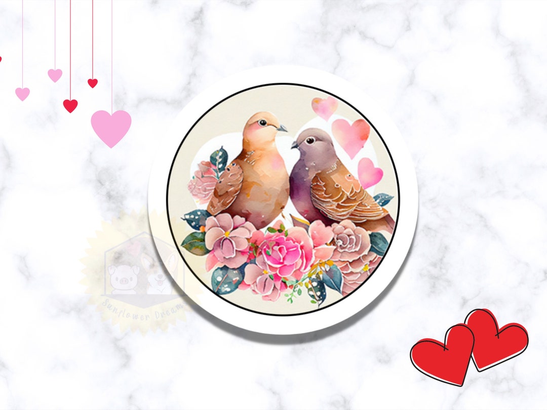 Dove Stickers, Dove Stationery Stickers, Bird Card Stickers, Cute Dove ...