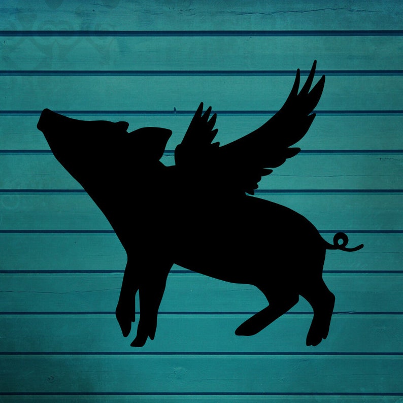 Pig Decal Winged Pig Vinyl Decal Flying Pig Sticker Truck | Etsy