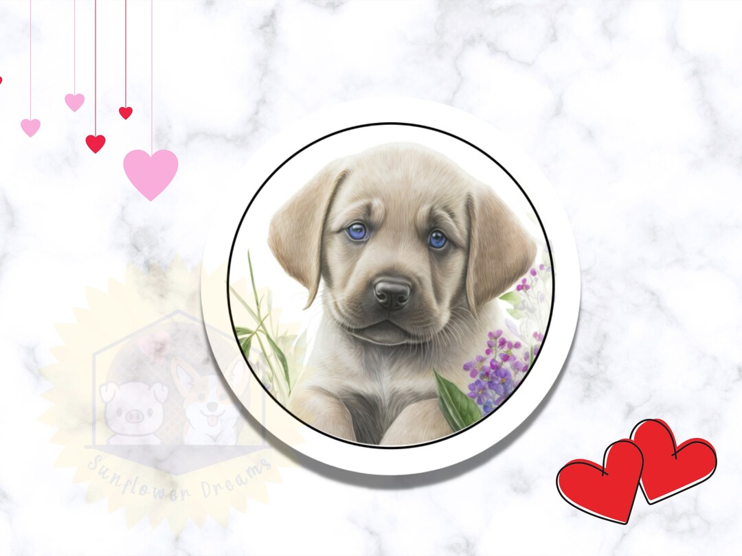 Lab Puppy Stickers, Lab Mail Sticker, Puppy Card Sticker, Animal Labels ...