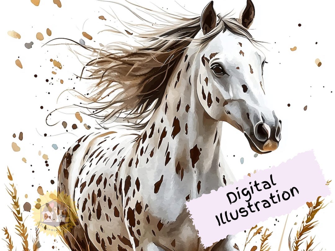 Leopard Appaloosa Horse Watercolor Illustration (digital Download) - Etsy