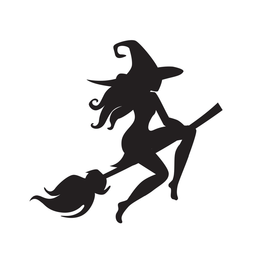 Witch Vinyl Decal, Witch on Broom Decal, Witch Sticker, Witch Decal for ...
