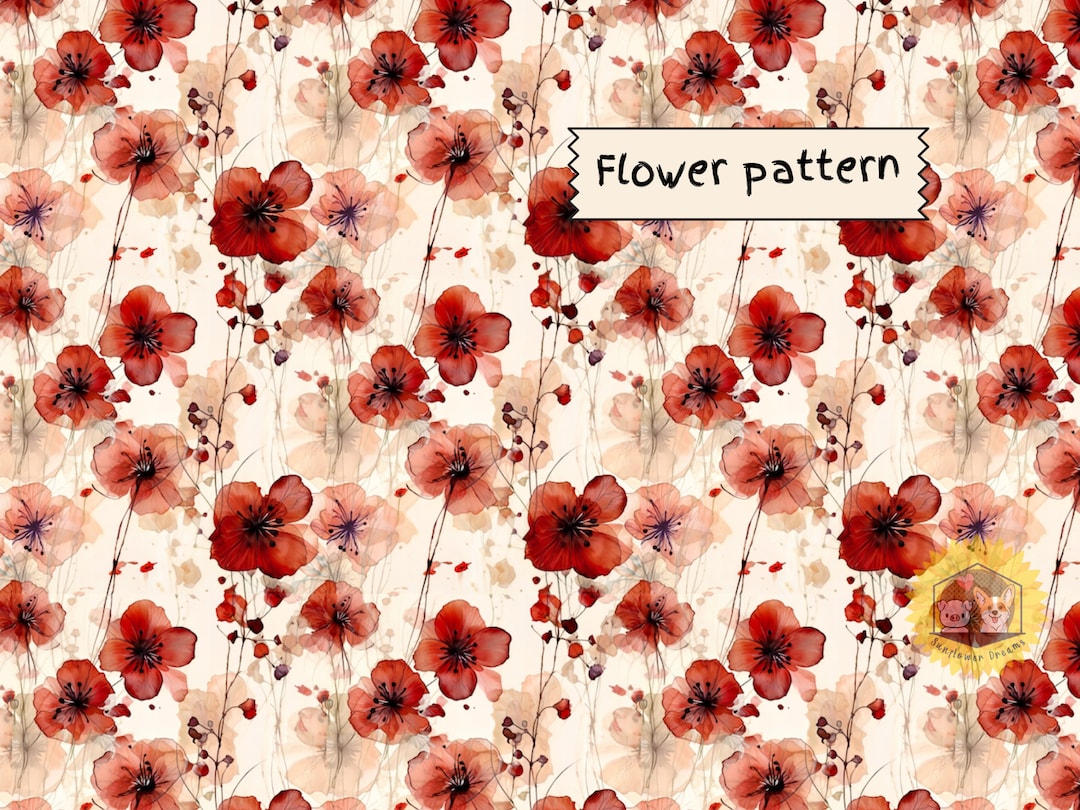 Pressed Flower Pattern,flower Digital Paper, Flower Pattern, Flower ...
