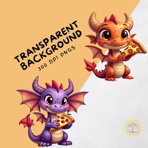Dragon Clipart,pizza Dragon Png, Cute Dragon Illustration,cute Fantasy ...