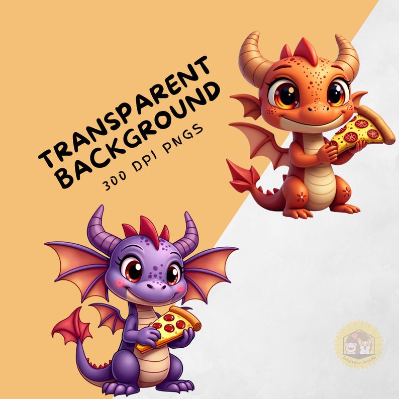 Dragon Clipart,pizza Dragon Png, Cute Dragon Illustration,cute Fantasy ...