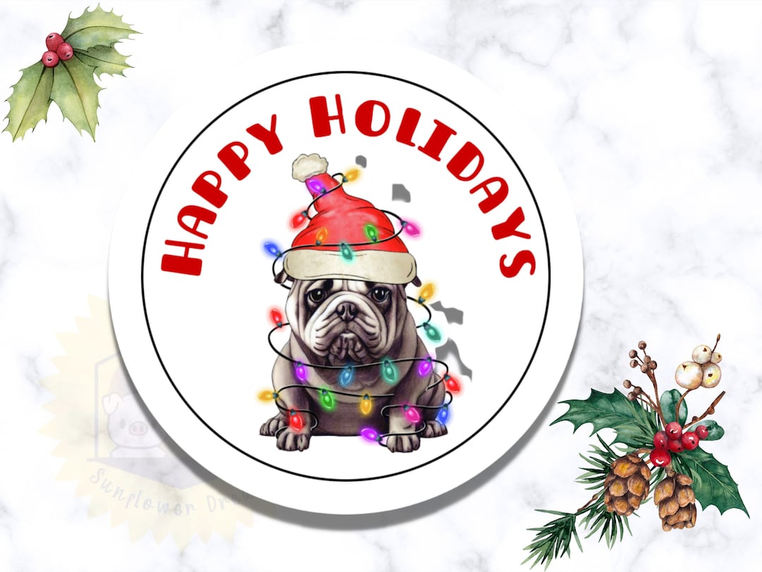 Holiday Frenchie Stickers, Frenchie Christmas Stickers, Card Stickers ...