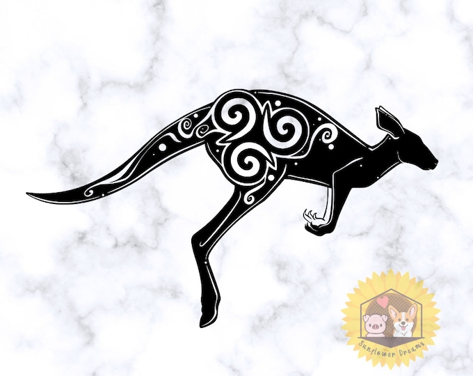 Kangaroo Silhouette Custom Vinyl Decal Sticker Choose Your Color and ...