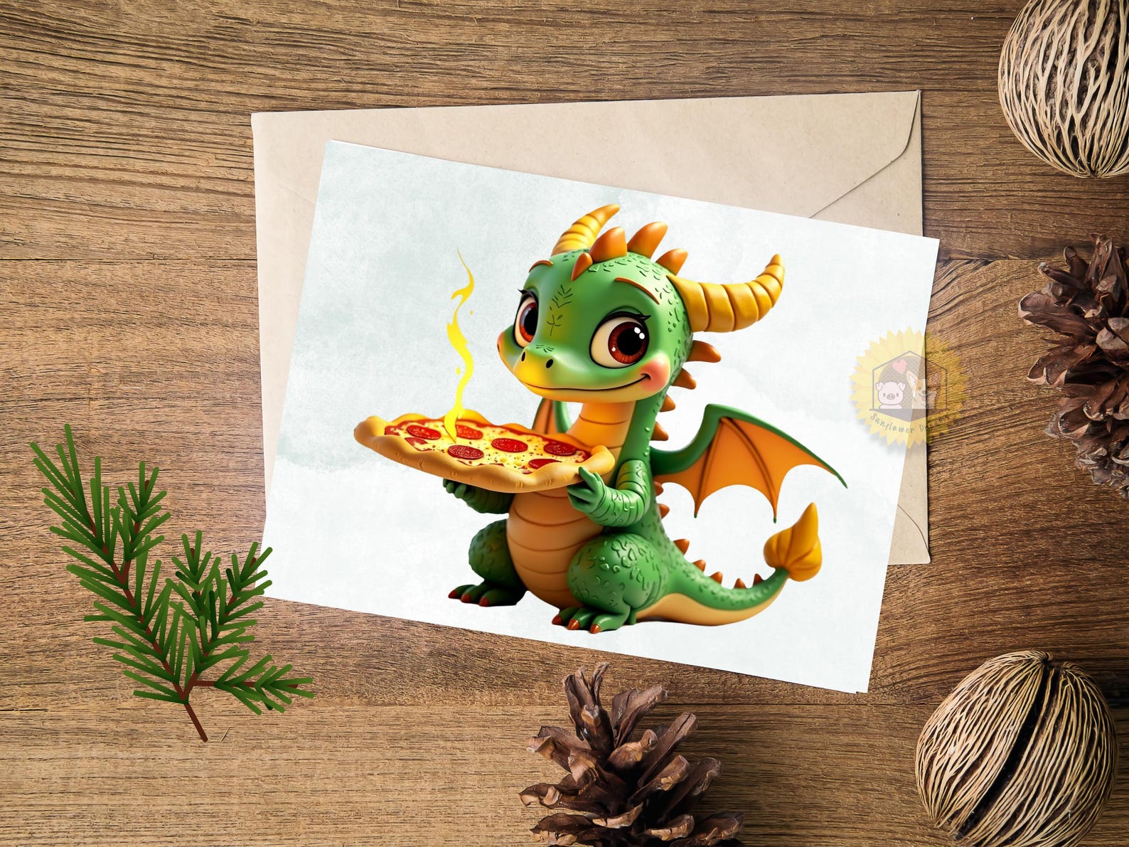Dragon Clipart,pizza Dragon Png, Cute Dragon Illustration,cute Fantasy ...