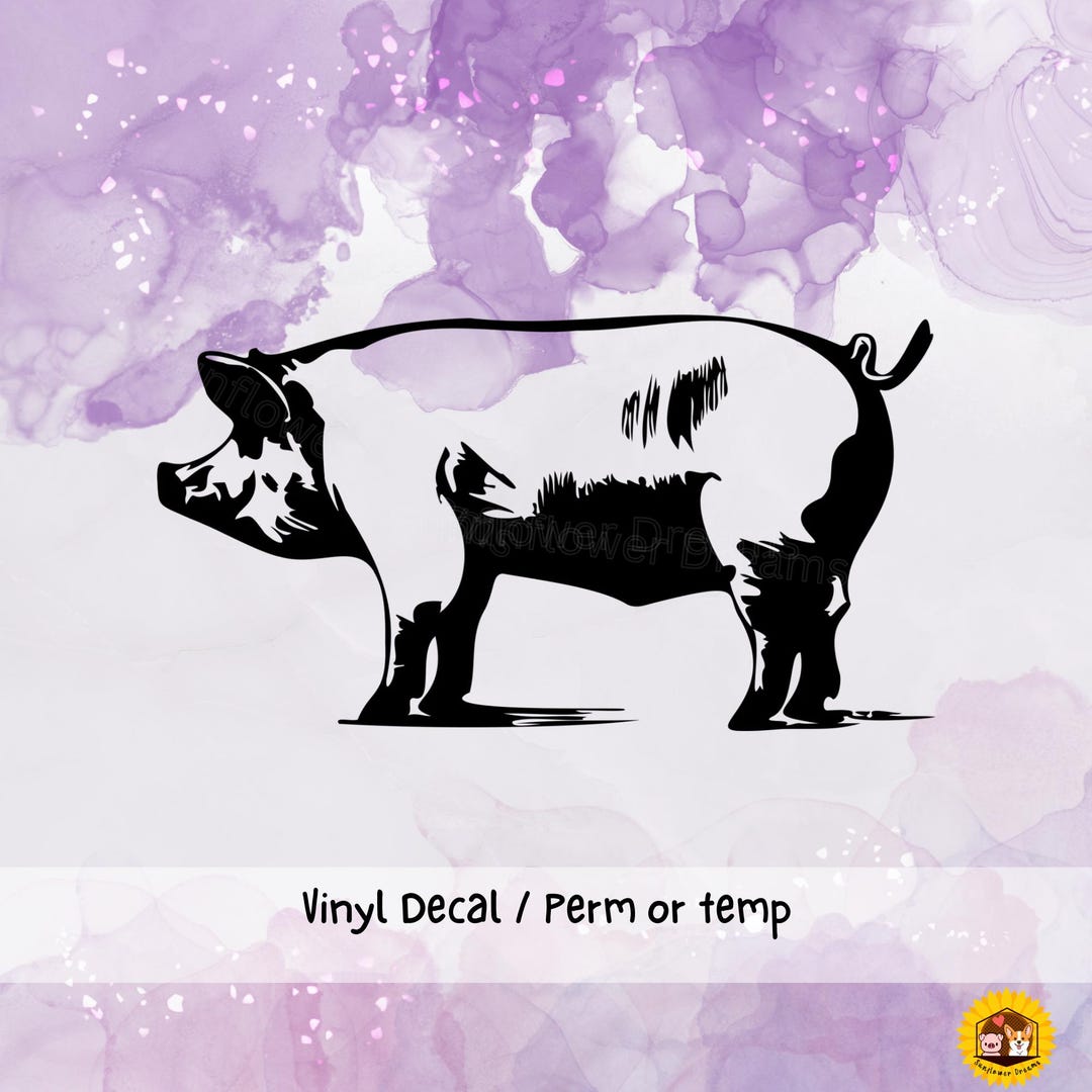 Pig Vinyl Decal: Farm Animal Car, Laptop, or Tumbler Sticker - Etsy