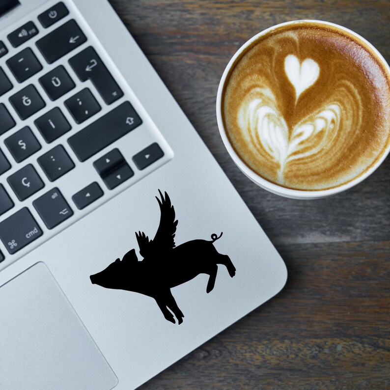 Pig Decal Winged Pig Vinyl Decal Flying Pig Sticker Truck | Etsy