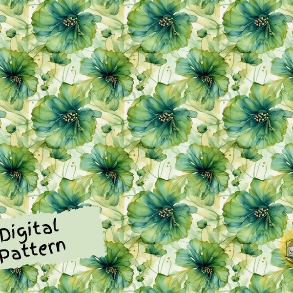 Wallpaper Flower Green - Etsy