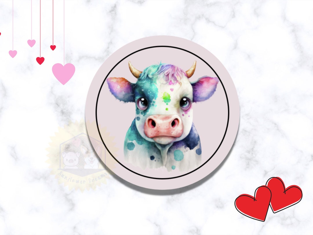 Cow Stickers, Cow Stationery Stickers, Cow Card Stickers, Cute Cow ...