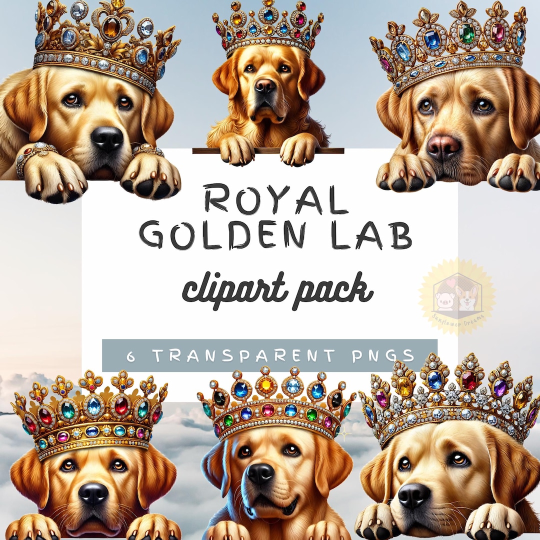 Majestic Golden Lab Clipart, Digital Download for DIY Crafts & Designs ...