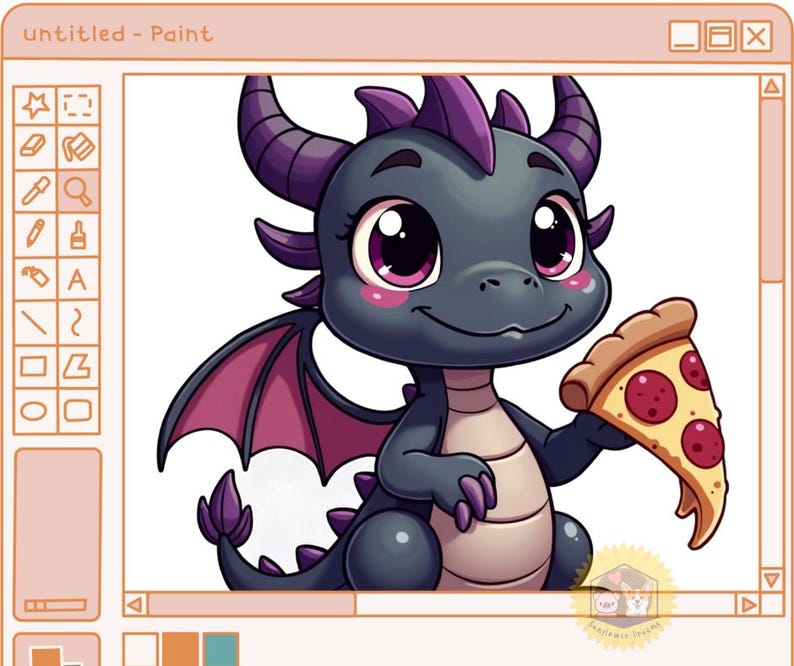 Dragon Clipart,pizza Dragon Png, Cute Dragon Illustration,cute Fantasy ...