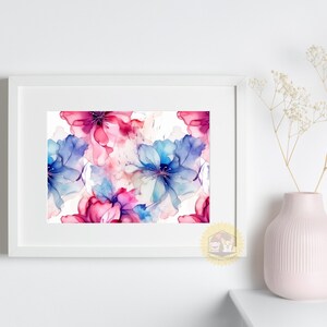 Ombre Flower Pattern, Flower Seamless Pattern, Digital Art, Flower Card ...