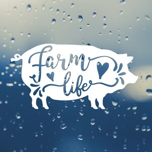 Farm Pig Decal, Pig Decal, Farm Life Sticker, Pig Decal Car, Pig Gifts ...