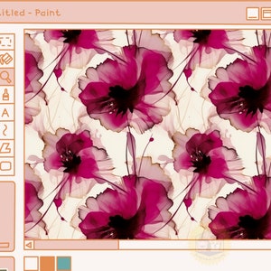 Magenta Flower Pattern, Flower Seamless Pattern,digital Art, Flower ...