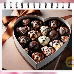 Dog Chocolates Digital Art, Cute Illustration (PNG) - Etsy